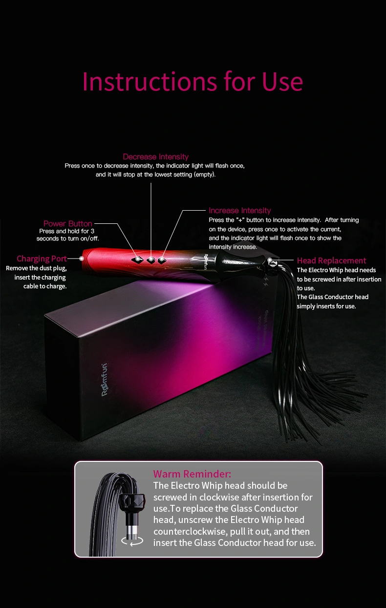 Electrocution BDSM – Magic Wand Electro Whip (ZW-143) - RoomFun